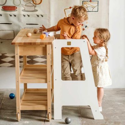 Kitchen Helper Tower Step In Scandinavian Grey | ShopStreet.ie