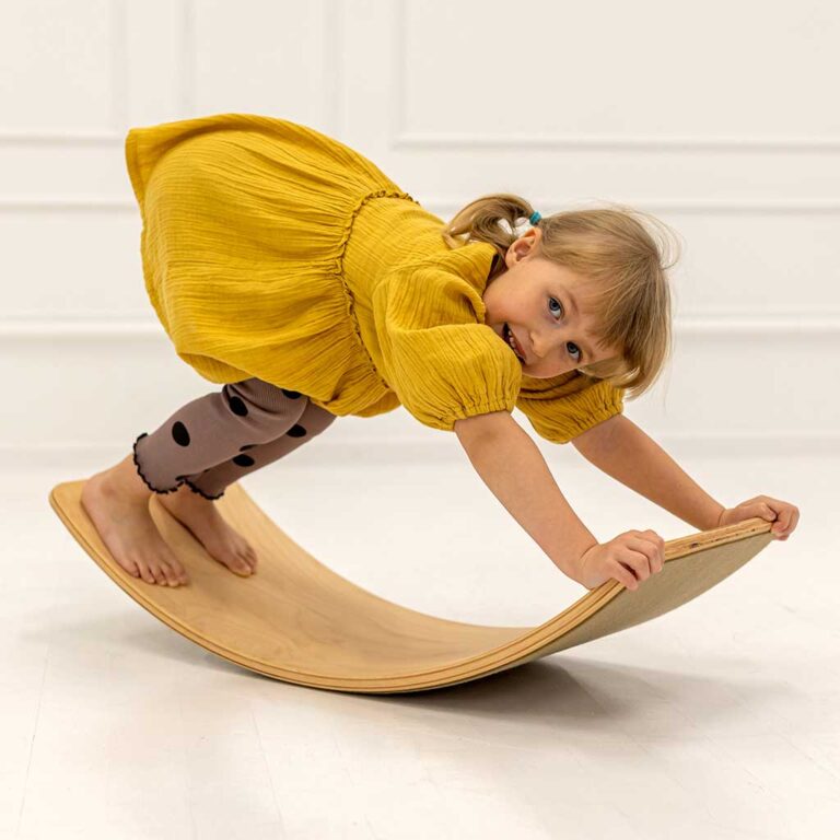 Wooden Balance Board For Kids with Beige Felt | ShopStreet.ie